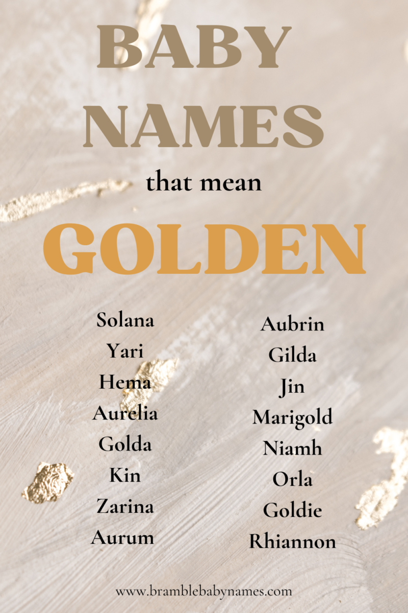Top Baby Names that Mean Gold or Golden - Full List